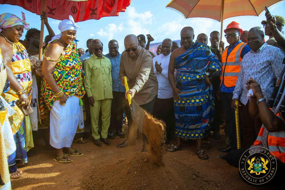 President Mahama Breaks Ground for 24-Hour Economy Market at Dormaa Ahenkro