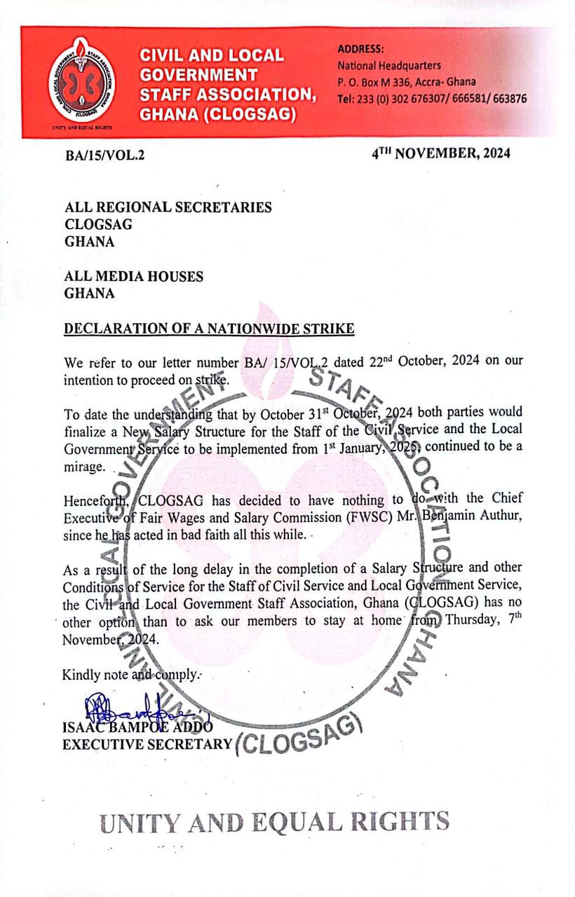 CLOGSAG declares nationwide strike