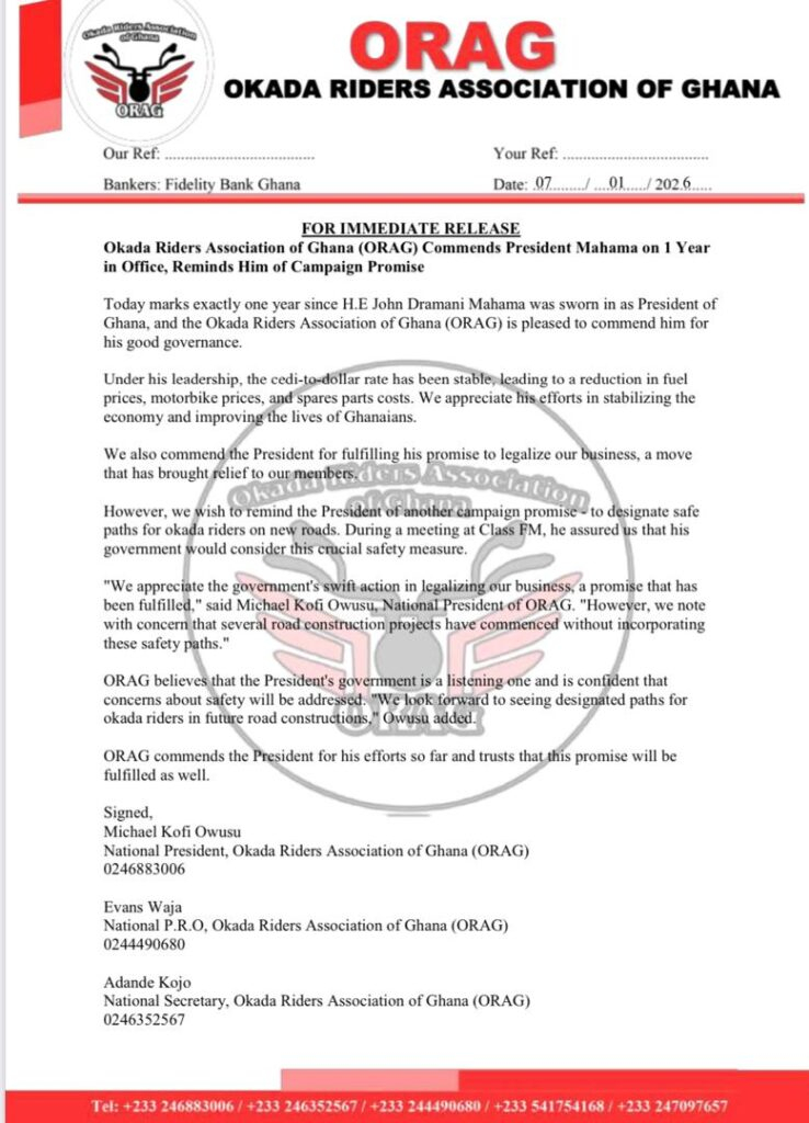 Okada Riders Commend Mahama After One Year in Office, Urge Fulfilment ...