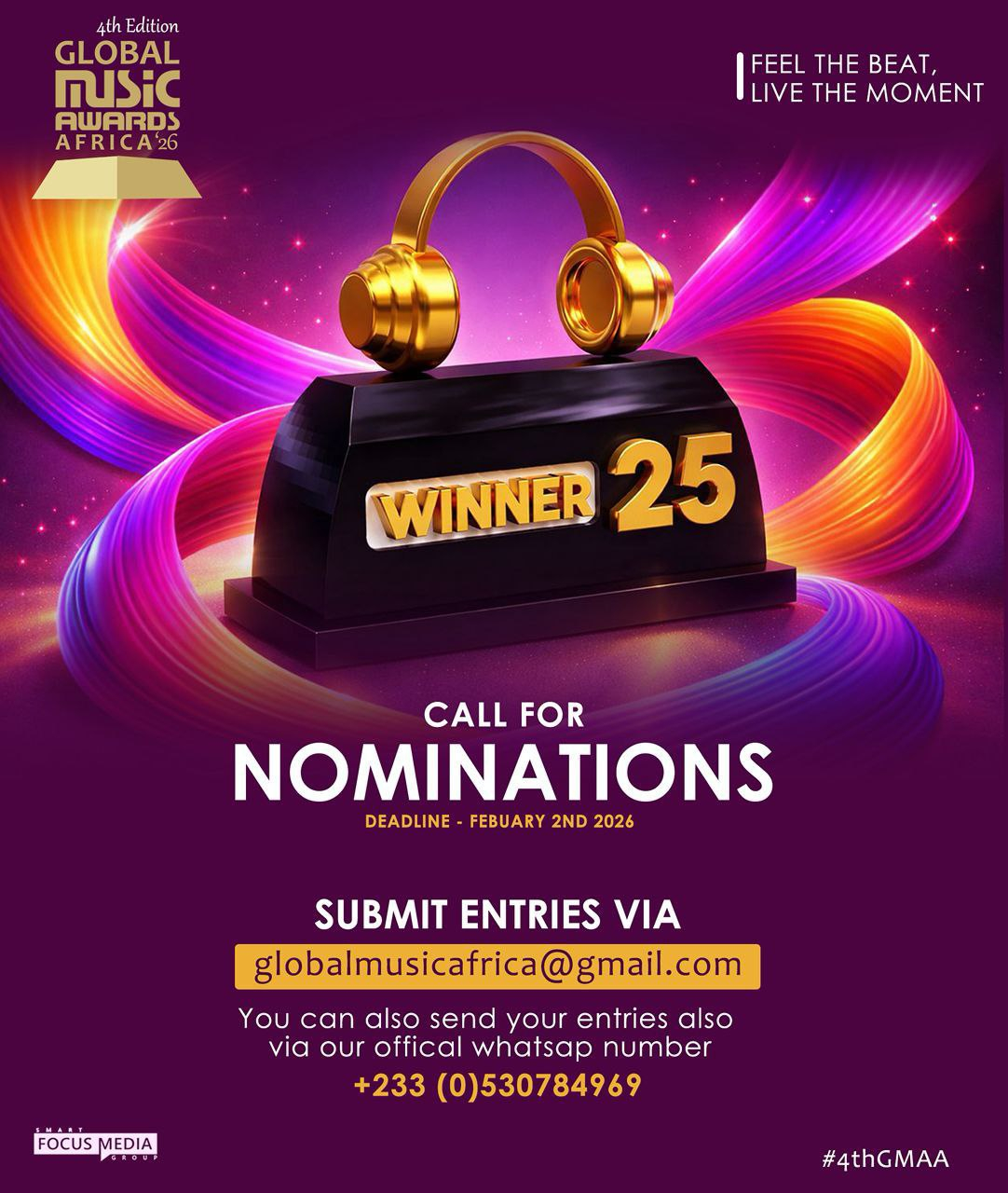 CALL FOR ENTRIES - THE 4th GLOBAL MUSIC AWARDS AFRICA 2026