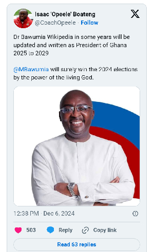 Coach Opeele is confident that Dr. Bawumia will emerge victorious in ...
