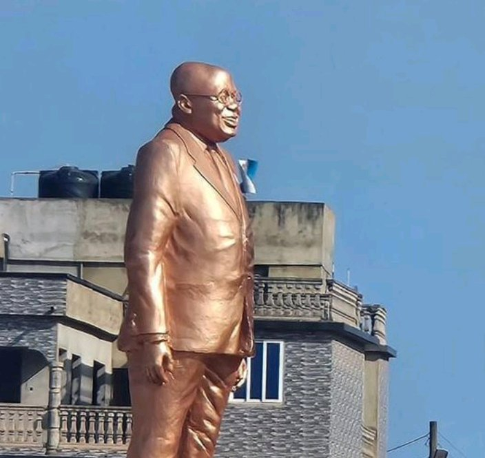 President Akufo-Addo's Statue Still Standing, Contrary to False Reports