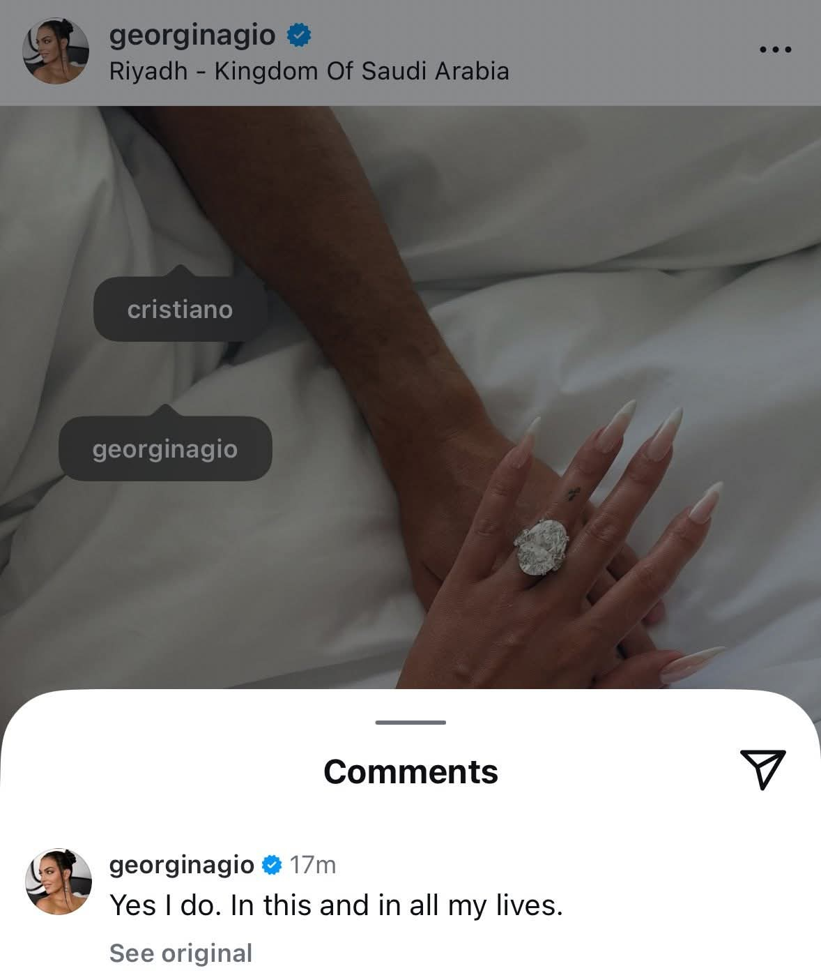 Cristiano Ronaldo Engaged to Georgina Rodríguez, She Says “Yes” in ...