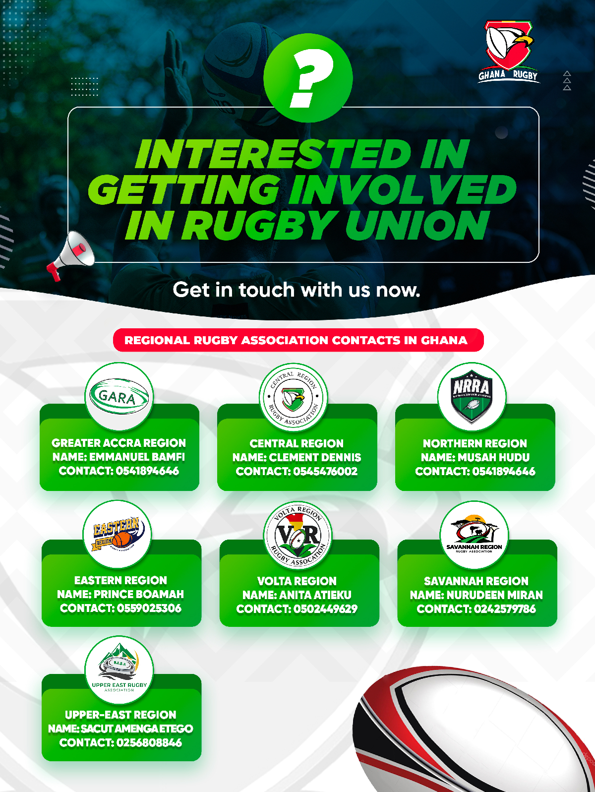 Ghana Rugby Football Union Calls on Ghanaians to Join the Rugby Movement