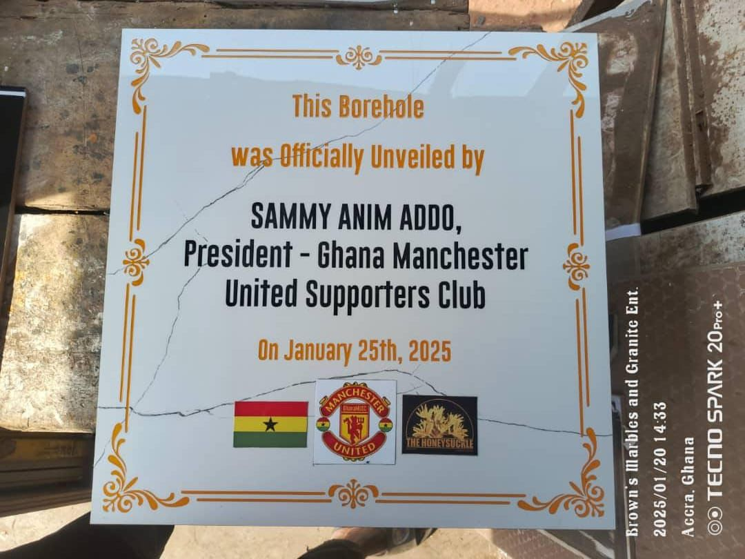 Ghana Manchester United supporters club commissions borehole at Baglo ...