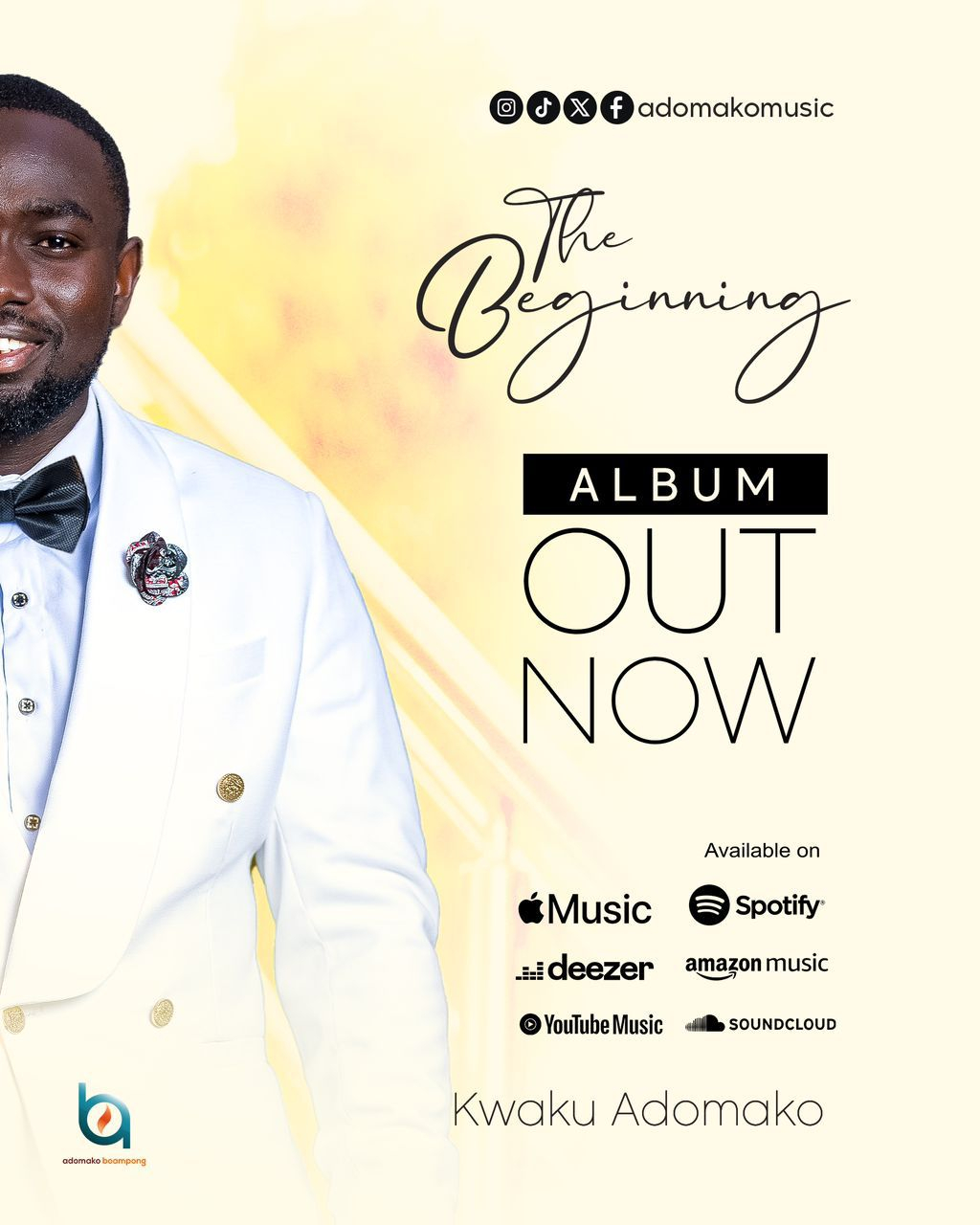 Gospel musician Kwaku Adomako releases debut album “The Beginning”