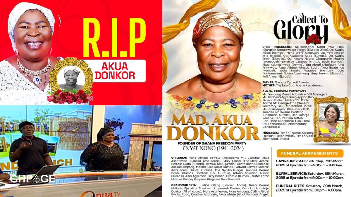 Akua Donkor's family disputes the funeral poster that is going around.