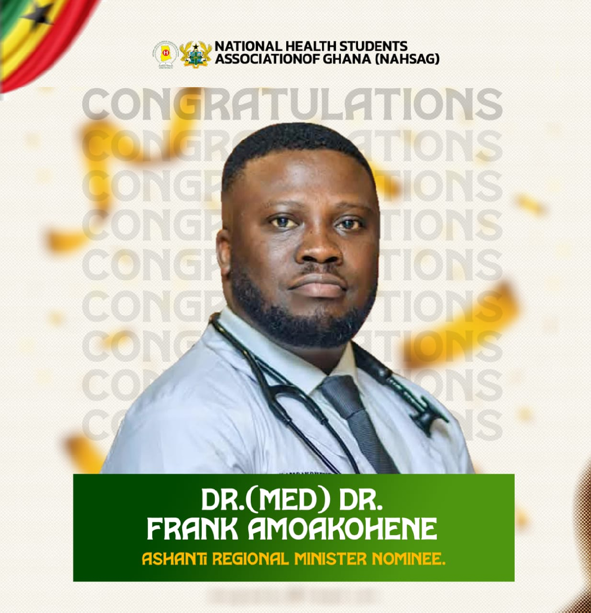 NAHSAG Congratulates Its Former President,Dr.Frank Amoakohene on His ...