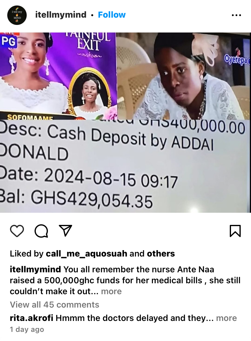 Unfortunately, a nurse passes away after Auntie Naa raised $500k to ...