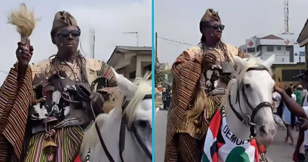 Watch as Kwaku Bonsam storms Mahama's inauguration while riding a horse