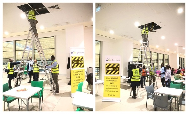 GACL conducts work on ceilings at KIA Terminal 3