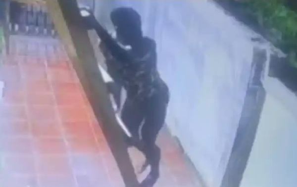 Watch CCTV footage of when jailed armed robber entered building with ladder