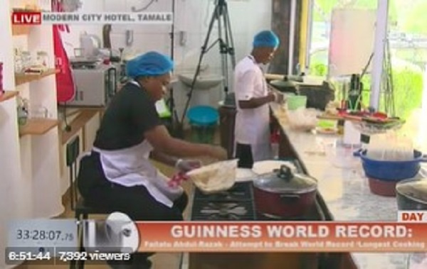 LIVESTREAMING: Chef Failatu cross 50hrs in her cook-a-thon world record bid