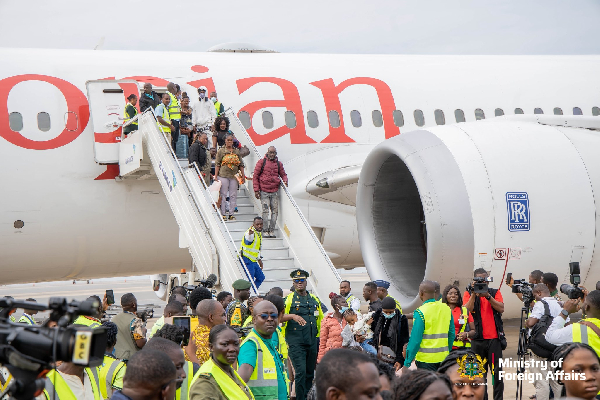 PHOTOS: Emotional scenes aboard emergency flight of Ghanaians fleeing ...
