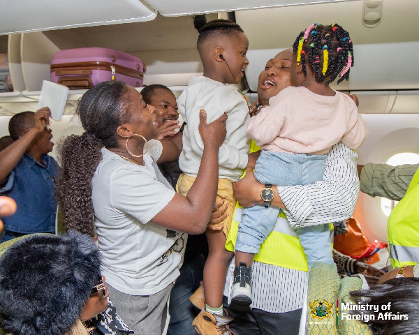 PHOTOS: Emotional scenes aboard emergency flight of Ghanaians fleeing ...