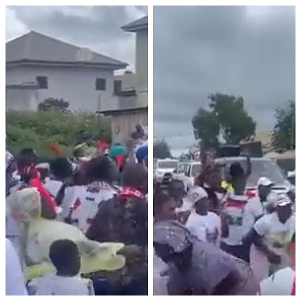 Watch NPP, NDC enthusiasts 'display' on streets of Assin North day to ...