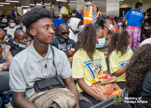 PHOTOS: Emotional scenes aboard emergency flight of Ghanaians fleeing ...