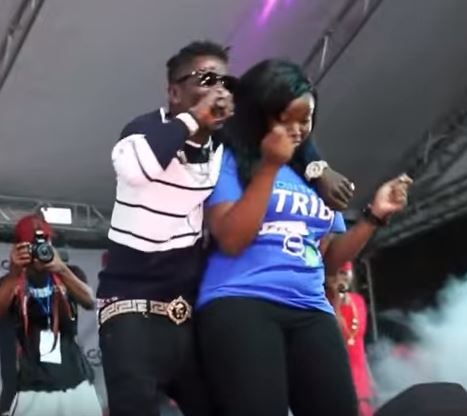Video | Shatta Wale rocks stage with his sister
