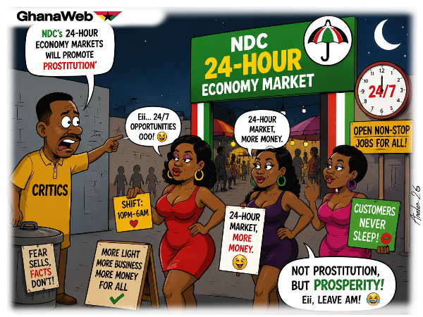 CARTOON: NDC's 24-Hour Economy markets will promote prostitution' – NPP ...
