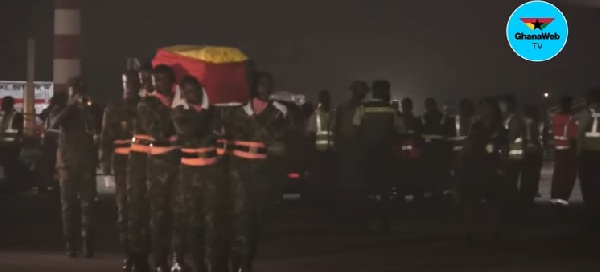 Watch how Christian Atsu's body was received by Bawumia, GFA, others at ...