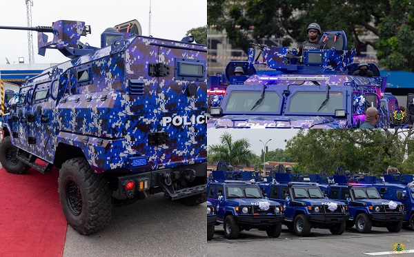 Watch as police parade Accra streets with new special-purpose armoured cars
