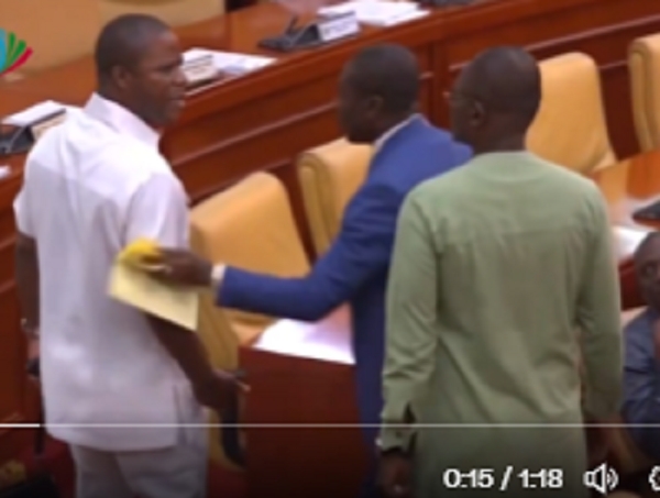 Ken Agyapong and Sylvester Tetteh in near brawl on the floor of parliament