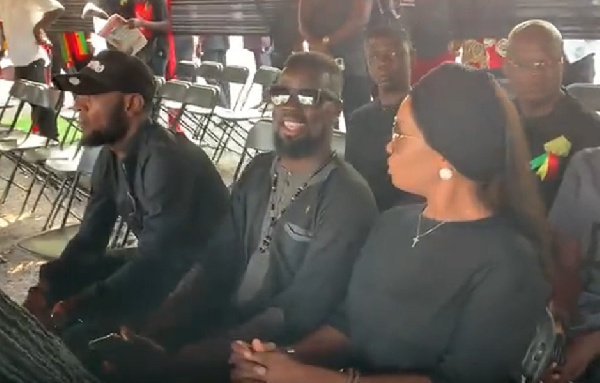 Former Arsenal defender Emmanuel Ebue spotted at Christian Atsu's funeral