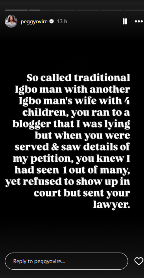 'You wanted divorce, yet you didn't show up' – Peggy Ovire calls out ...